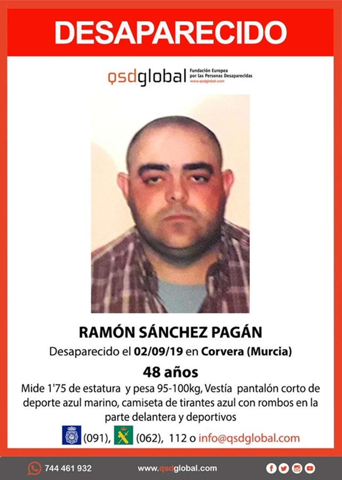 Prosigue la búsqueda de Ramón Sánchez Pagán, desaparecido el 2 de ...